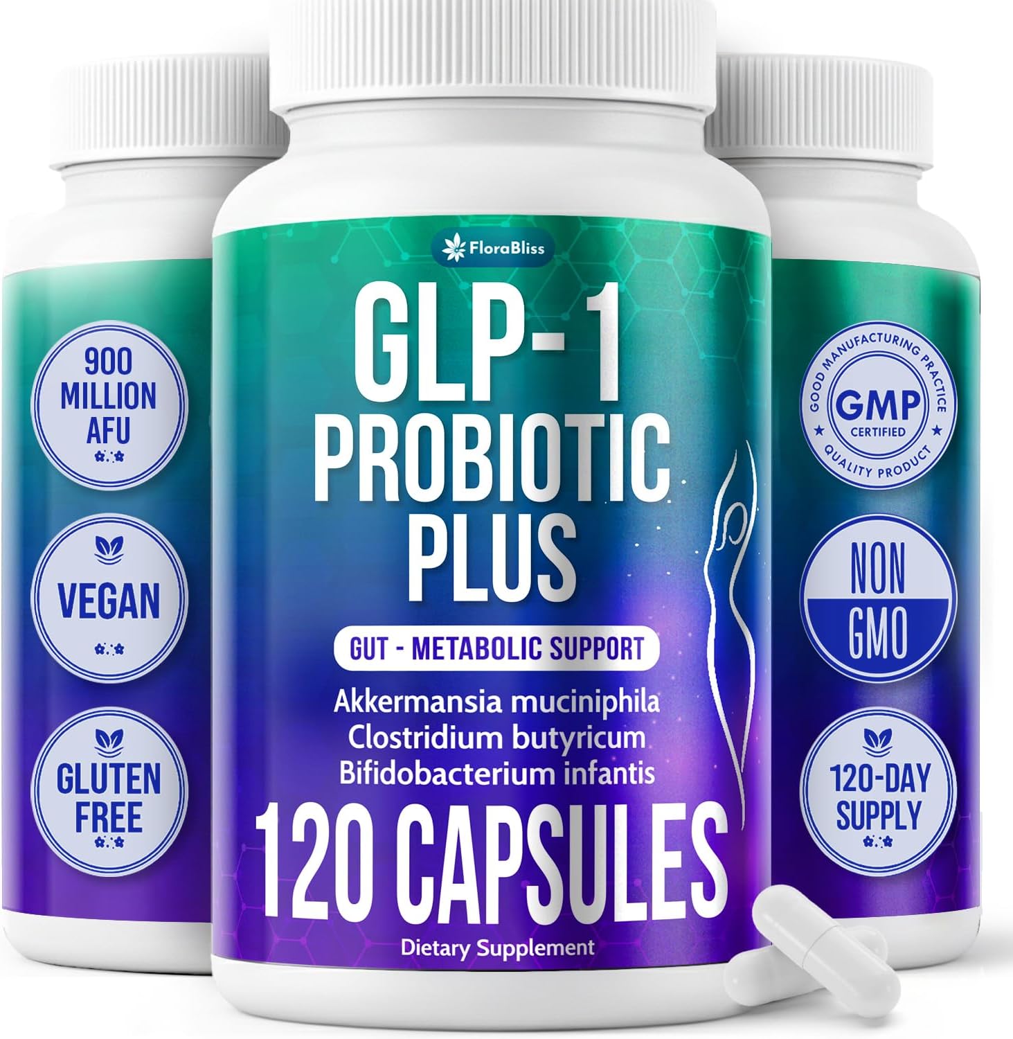 Probiotic Capsules - 900 Million AFU of Akkermansia, Clostridium, Bifi ...